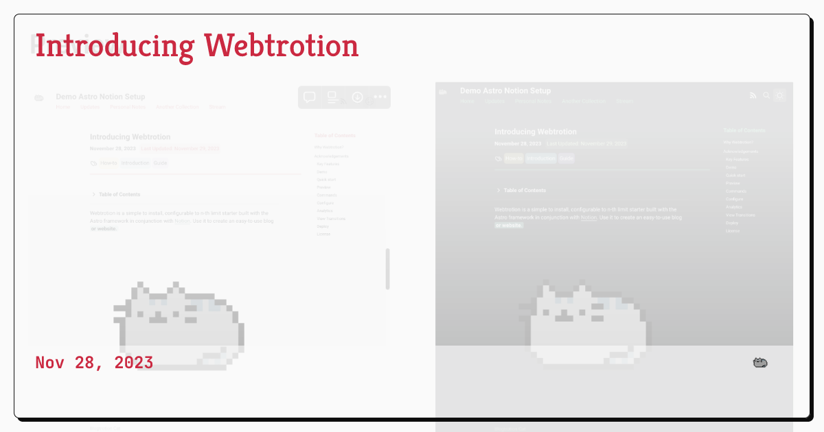 Introducing Webtrotion • Demo Astro Notion Setup